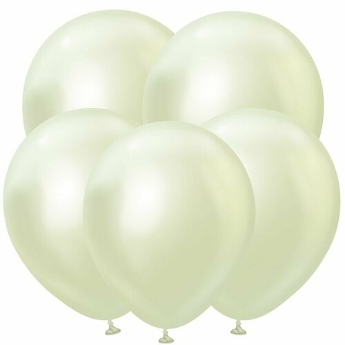 Набор воздушных шаров Зеленый лайт, Хром, Зеркальный / Mirror Green Gold 12 дюймов (30 см), 50 штук, Веселуха