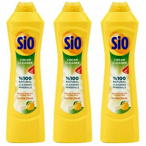 SIO Чистящий крем Cream Cleaner Лимон, 750 мл, 3 шт