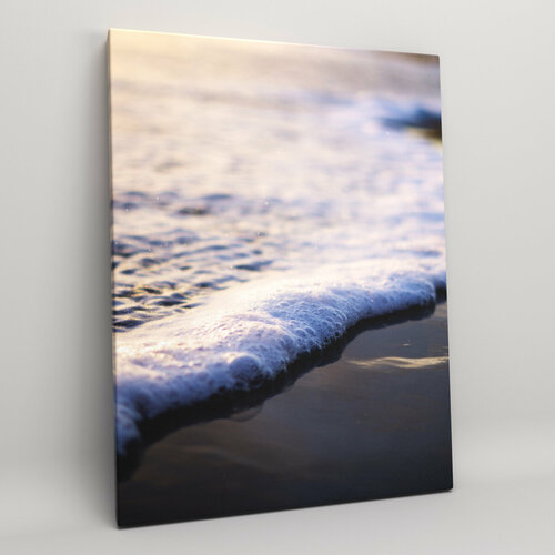 Картина на холсте (интерьерный постер) "Пенная волна" океан, с деревянным подрамником, размер 30х40 см