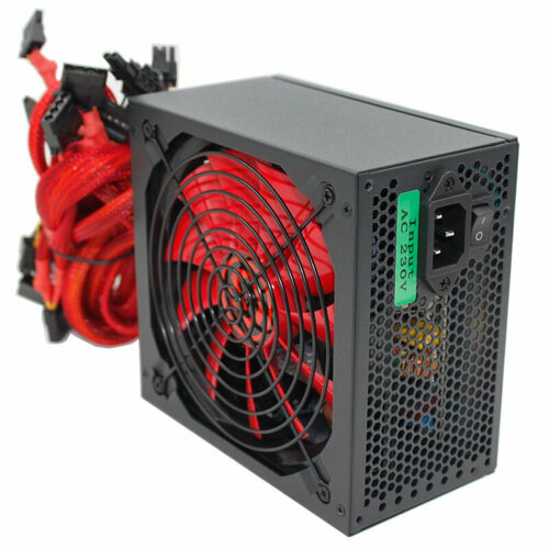 Блок питания Ginzzu 800W (PC800) ATX,14CM(Red) 80+, APFC,20+4p, CPU(4+4)