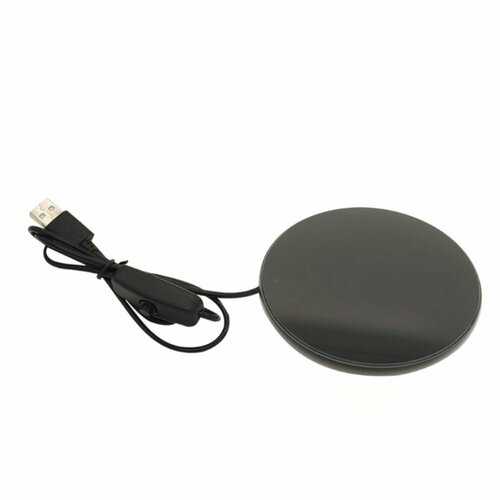 USB-Подогреватель для кружек с индикаторной лампой и переключателем, для дома и офиса - черный