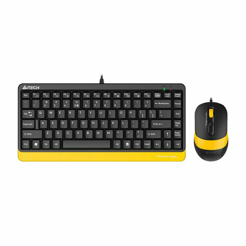 Набор клавиатура+мышь проводные A4Tech Fstyler F1110, USB черный/желтый