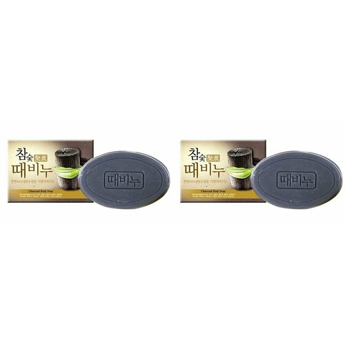 Mukunghwa Мыло туалетное Hardwood Charcoal Scrub Soap, 100 г, 2 шт