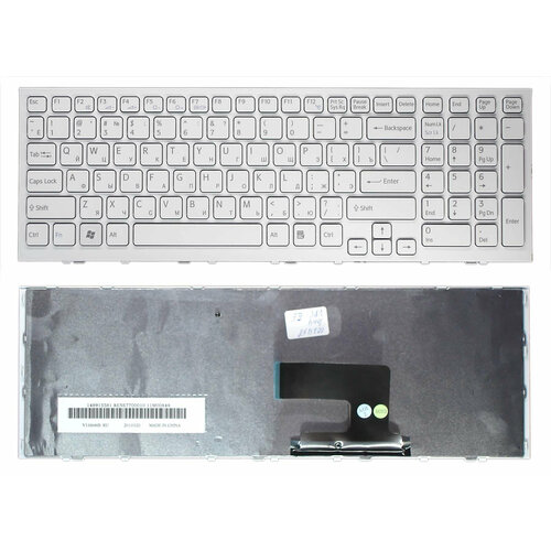 Клавиатура для ноутбука Sony Vaio VPCEE3E1R белая с рамкой