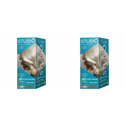 Осветлитель для волос, Studio Professional Essem Hair, Studio 3D осветление на 6-8 тонов, 125 мл, 2 уп.