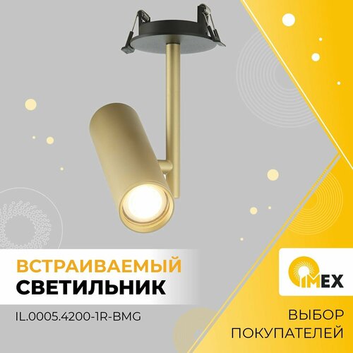 Спот потолочный встраиваемый IMEX IL.0005.4200-1R-BMG, черный/золото