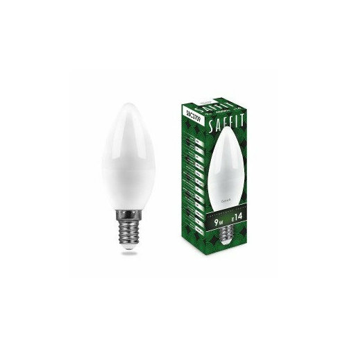Светодиодная LED лампа Saffit свеча C37 E14 9W(810Lm) 4000K 4K матовая 100x37 SBC3709 55079 (упаковка 25 штук)