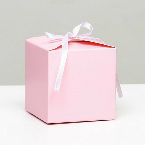 Коробка складная, квадратная, розовая, 8 x 8 x 8 см, 10 шт.