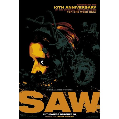 Плакат, постер на холсте Saw/Пила. Размер 21 х 30 см
