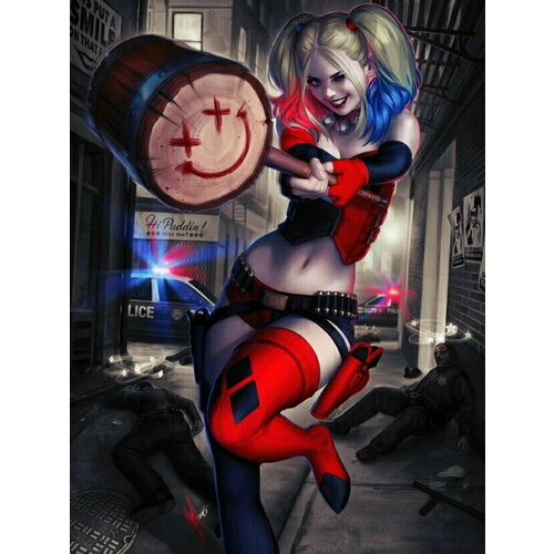 Плакат, постер на бумаге Harley Quinn/Харли Квинн/искусство/арт/абстракция/творчество. Размер 21 х 30 см