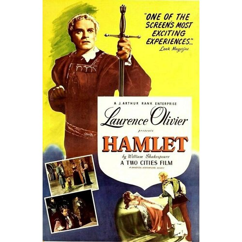 Плакат, постер на бумаге Гамлет (Hamlet), Лоуренс Оливье. Размер 60 х 84 см