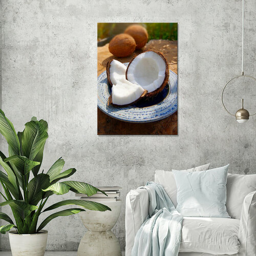 Интерьерная картина на холсте - Кусочки кокоса 60х80