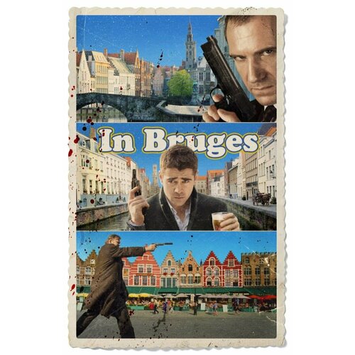 Плакат, постер на бумаге Залечь на дно в Брюгге (In Bruges, 2008г). Размер 21 х 30 см