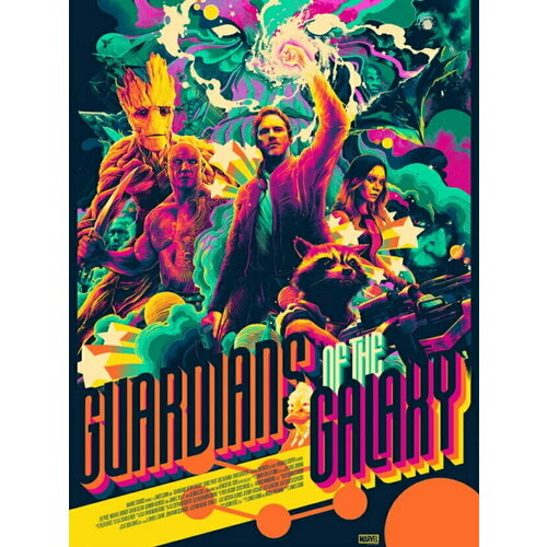 Плакат, постер на холсте Guardians of the galaxy/Стражи галактики/комиксы/мультфильмы. Размер 21 х 30 см