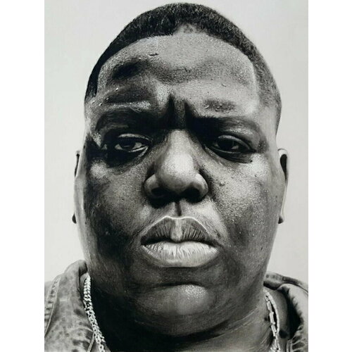 Плакат, постер на холсте The Notorious B. I. G/Бигги/черно-белый. Размер 42 х 60 см