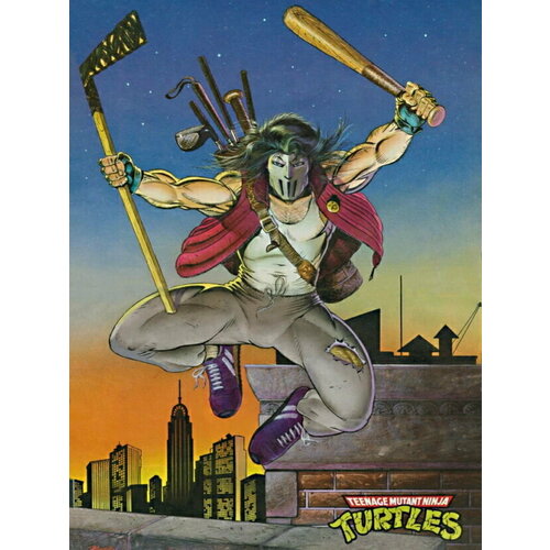 Плакат, постер на холсте Teenage Mutant Ninja Turtles: Casey Jones/Черепашки ниндзя: Кейси/комиксы/мультфильмы. Размер 42 х 60 см