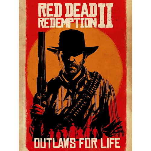 Плакат, постер на бумаге Red Dead Redemption 2-Outlaws For Live/игровые/игра/компьютерные герои персонажи. Размер 60 х 84 см