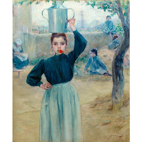Плакат, постер на бумаге The Little Village Girl-Adolfo Guiard/Адольфо Гиард-Маленькая девочка. Размер 42 на 60 см
