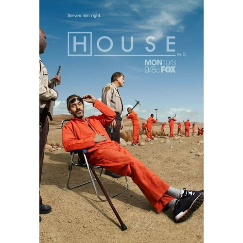 Плакат, постер на бумаге Доктор Хаус (House, M.D, 2004-2012г). Размер 21 х 30 см