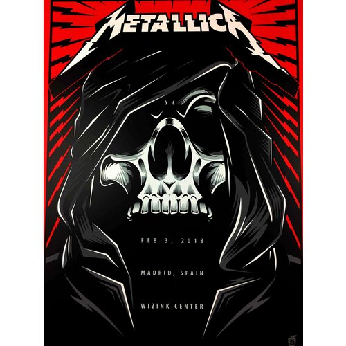 Плакат, постер на холсте Metallica. Размер 21 х 30 см