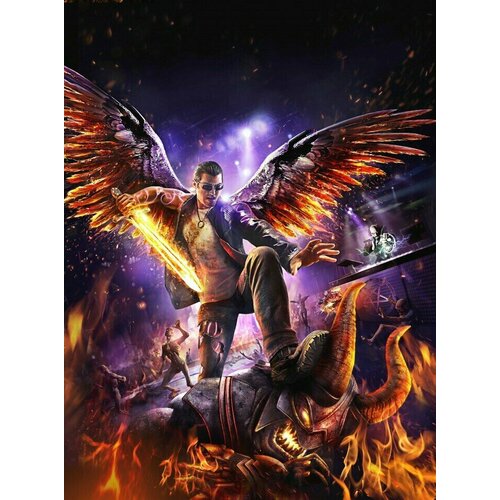 Плакат, постер на бумаге Saints Row: Gat out of Hell/Саинтс Ров: Гэт из Ада. Размер 30 на 42 см