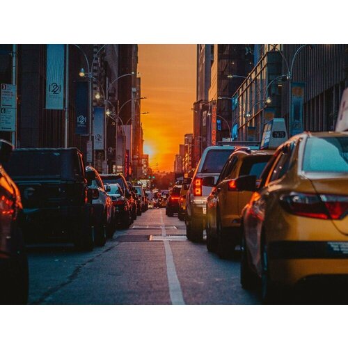 Плакат, постер на холсте New York, Нью Йорк. Размер 21 х 30 см