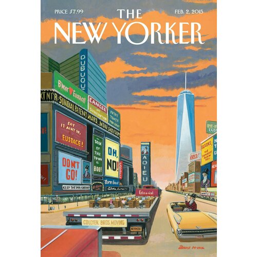 Плакат, постер на холсте The New Yorker (Feb. 2, 2015). Размер 21 на 30 см