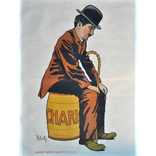 Плакат, постер на холсте Charlie Chaplin/Чарли Чаплин/винтажный/ретро. Размер 42 на 60 см