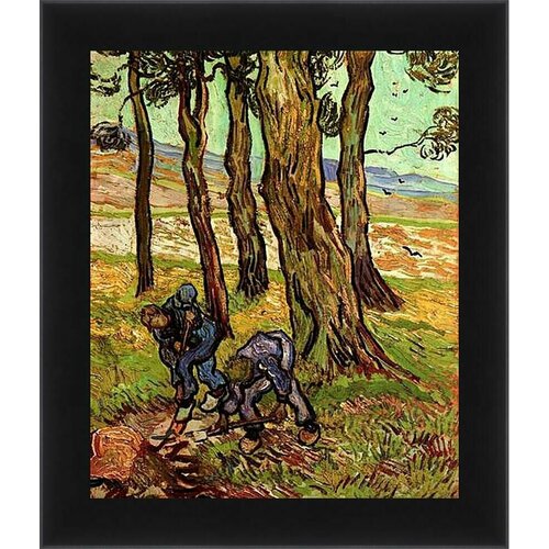Плакат, постер на холсте Two Diggers Among Trees. Винсент Ван Гог. Размер 60 х 84 см