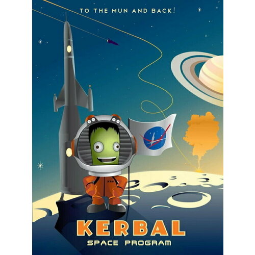 Плакат, постер на бумаге Kerbal Space Program-To The Mun And Back/игровые/игра/компьютерные герои персонажи. Размер 21 х 30 см