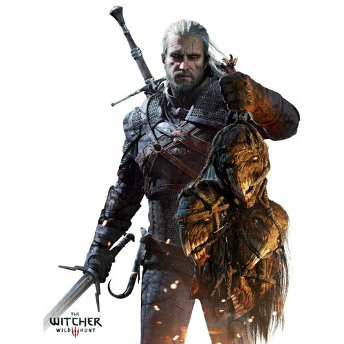 Плакат, постер на холсте Witcher 3/Wild Hunt/Ведьмак/игровые/игра/компьютерные герои персонажи. Размер 60 х 84 см