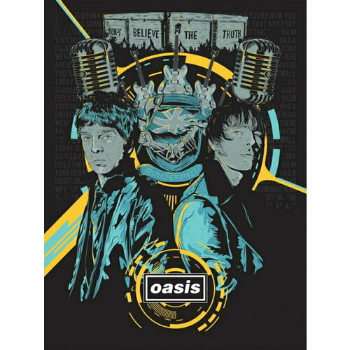 Плакат, постер на холсте Oasis/Оазис/музыкальные/поп исполнитель/артист/поп-звезда/группа. Размер 60 х 84 см