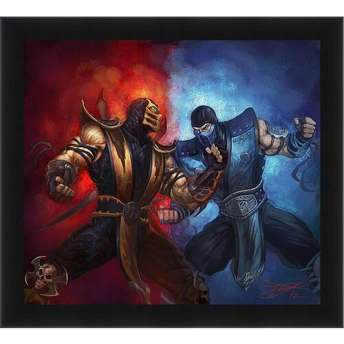 Плакат, постер на холсте Mortal Kombat. Размер 30х42 см