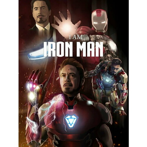 Плакат, постер на бумаге Iron man/Железный человек/комиксы/мультфильмы. Размер 42 х 60 см
