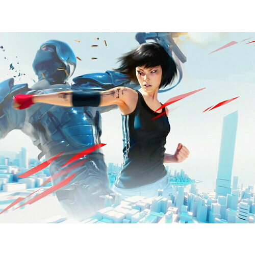 Плакат, постер на холсте Mirrors Edge/игровые/игра/компьютерные герои персонажи. Размер 30 х 42 см