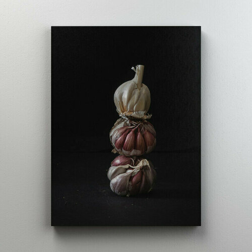 Интерьерная картина на холсте "Натюрморт - чеснок", размер 45x60 см