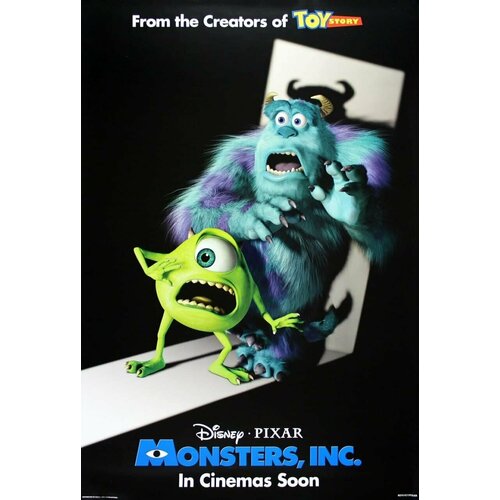 Плакат, постер на бумаге Корпорация монстров (Monsters, Inc, 2001г). Размер 21 х 30 см