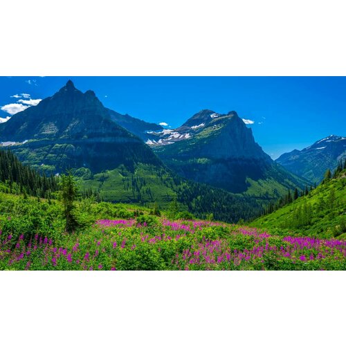 Картина на холсте 60x110 Альянс Лес "Вашингтон америка Glacier" на подрамнике / интерьер/ декор