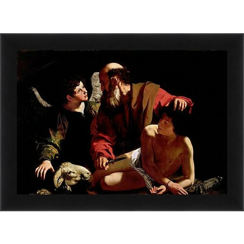 Плакат, постер на холсте Sacrifice of Isaac. Микеланджело Караваджо. Размер 60 х 84 см