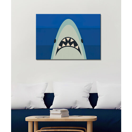 Картина - Акула, акула арт, акула рисунок, милая акула, смешная акула (13) 30х40