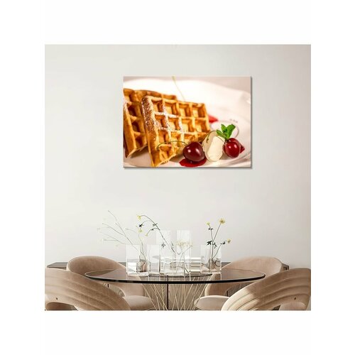 Картина на холсте с подрамником Венские вафли с вишней 40х60