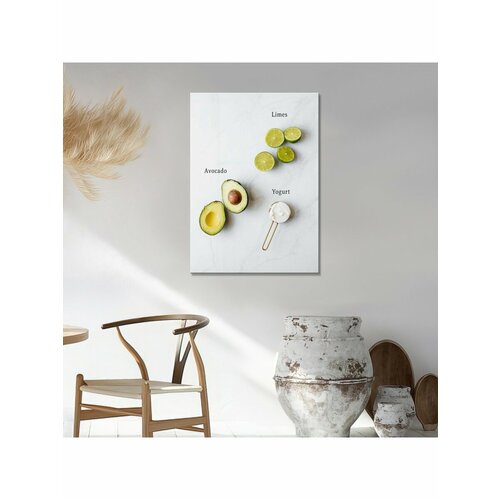 Картина на холсте с подрамником Авокадо лайм йогурт 40х60