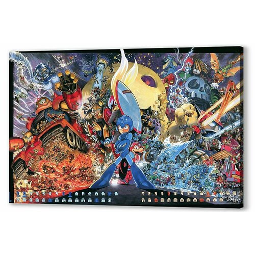 Плакат, постер на холсте Mega Man. Размер 60 х 84 см