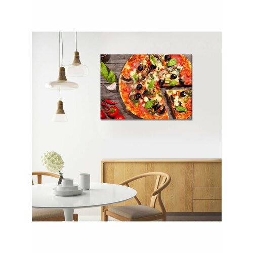 Картина на холсте с подрамником Аппетитная пицца 3 60х80