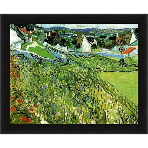 Плакат, постер на холсте Vineyards with a View of Auvers. Винсент Ван Гог. Размер 21 на 30 см