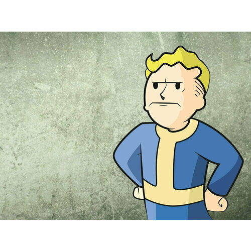 Плакат, постер на холсте Fallout/Фаллаут/игровые/игра/компьютерные герои персонажи. Размер 21 х 30 см