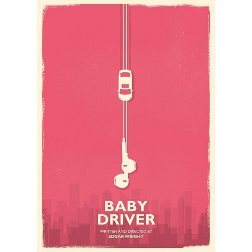 Плакат, постер на холсте Малыш на драйве (Baby Driver), Эдгар Райт. Размер 60 х 84 см