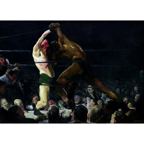 Плакат, постер на холсте Boxing-George Bellows/Бокс-Джордж Беллоуз. Размер 60 х 84 см