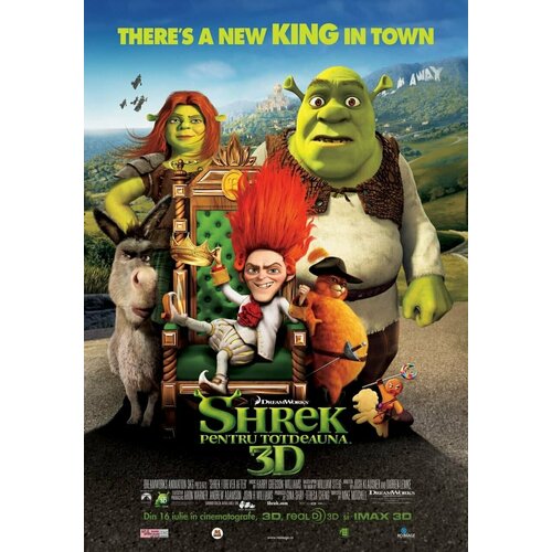 Плакат, постер на бумаге Шрек навсегда (Shrek Forever After, 2010г). Размер 42 х 60 см
