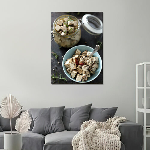 Картина/Картина на холсте для интерьера/Картина на стену/Картина для кухни/ - Сыр кубиками 30х40